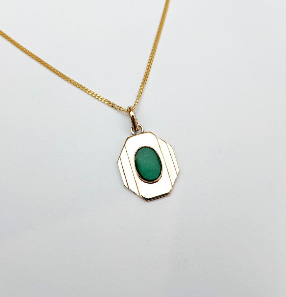 Hanger Art Deco goud Jade - The Gold Xperience